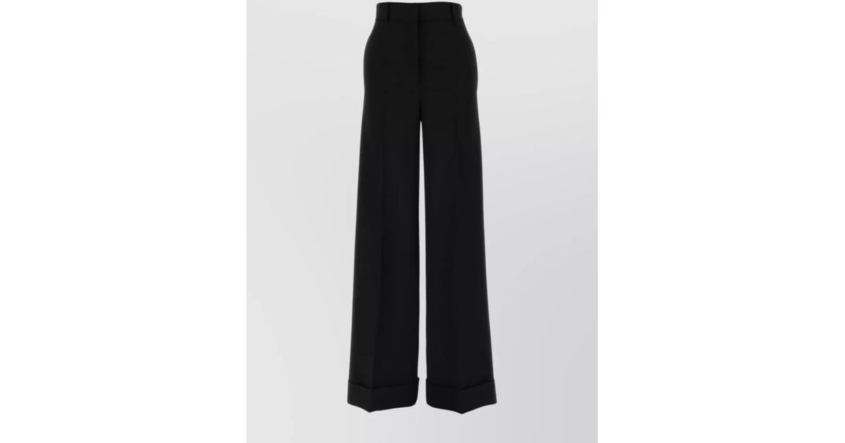 Moschino Folded Hemline Wide-Leg Pant in Black | Lyst UK