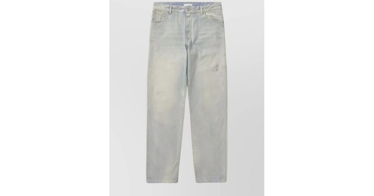 1989 STUDIO Faded Wash Denim Pants With Five Pockets in Grey for Men ...