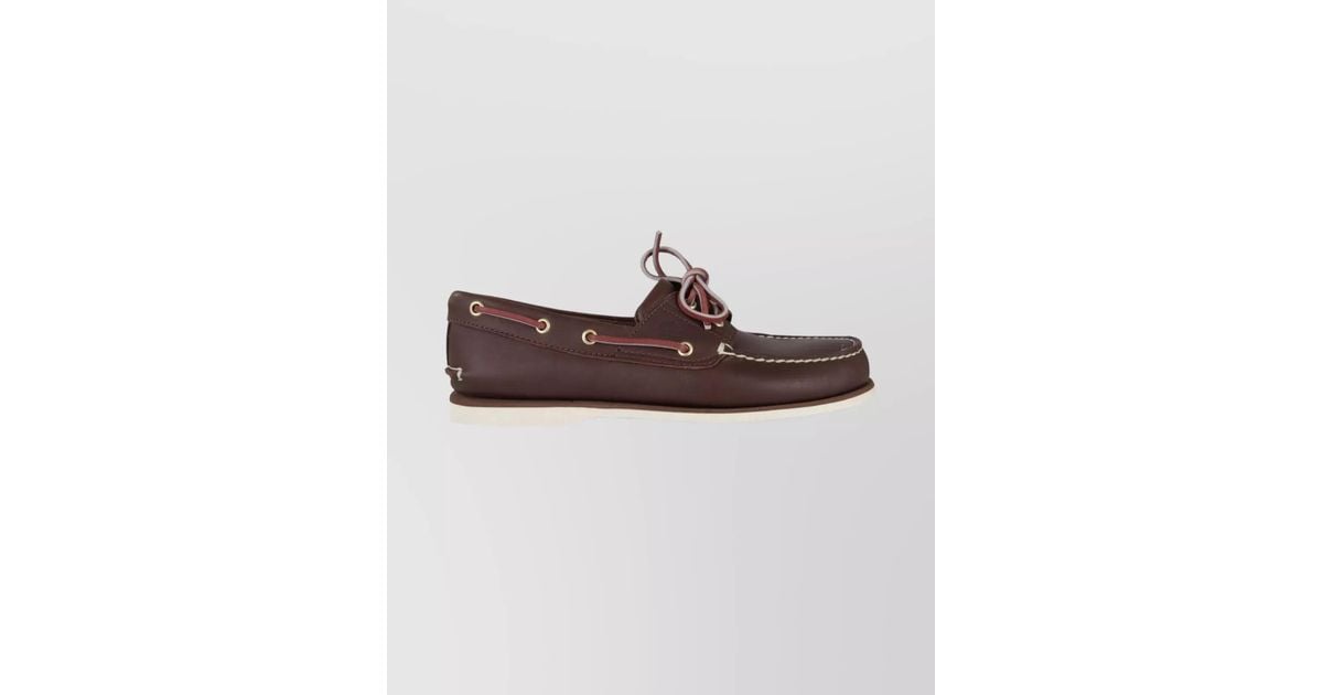 Timberland Moc Toe Boat Shoes With Rubber Sole in Brown for Men | Lyst UK