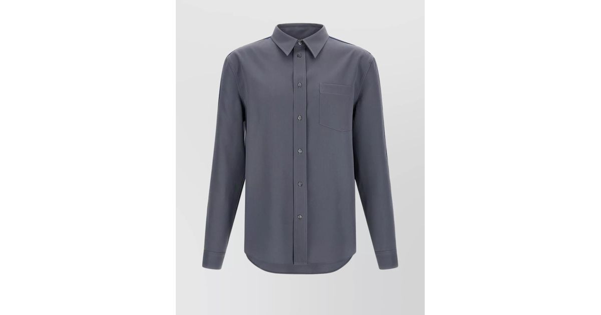 Marni Wool Shirt With Button-Down Collar And Pocket in Blue for Men ...