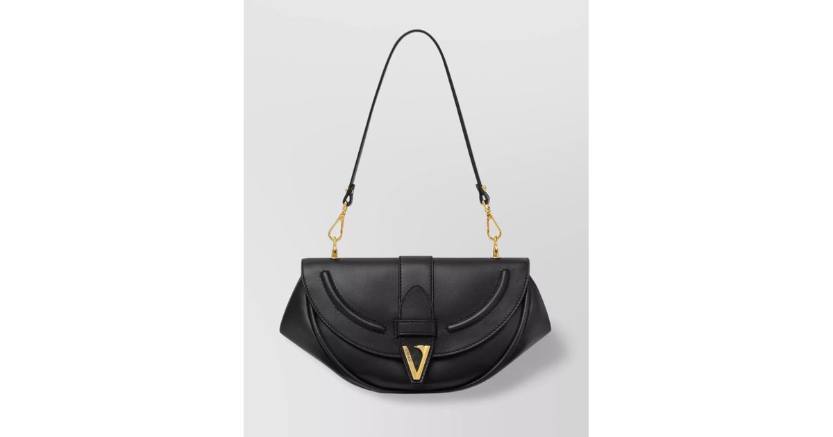 Versace Leather Strap Medium Bag in Black | Lyst UK