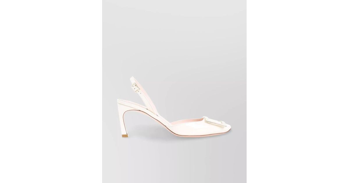 Roger Vivier Metal Trompette Leather Pumps in White | Lyst
