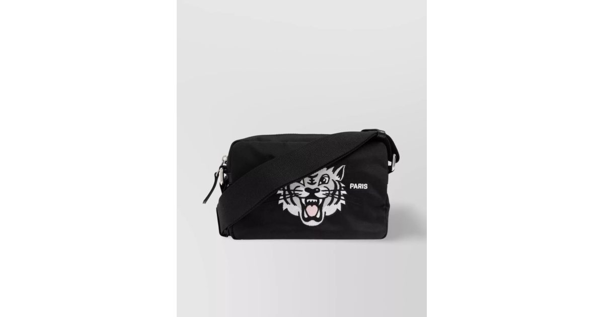 KENZO Shoulder Bag With Embroidered Design And Top Handle in Black for ...