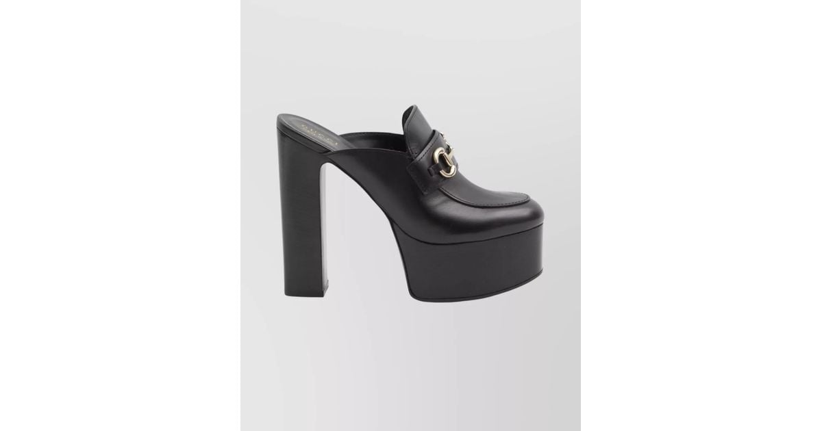 Gucci Platform Mules With Horsebit in Black | Lyst
