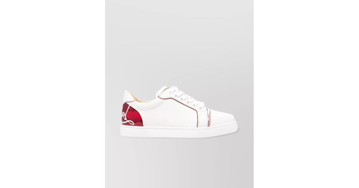 Christian Louboutin Low Top Sneakers Contrast Panel in White | Lyst