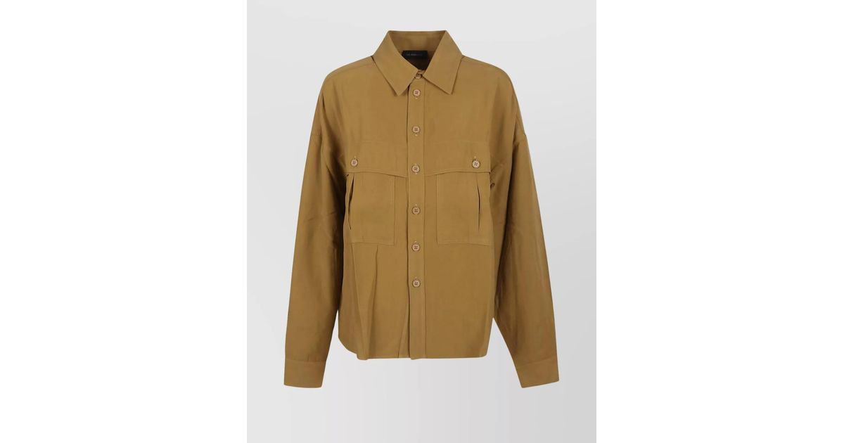 ANDAMANE Oversize Cargo Top Featuring Pockets in Natural | Lyst