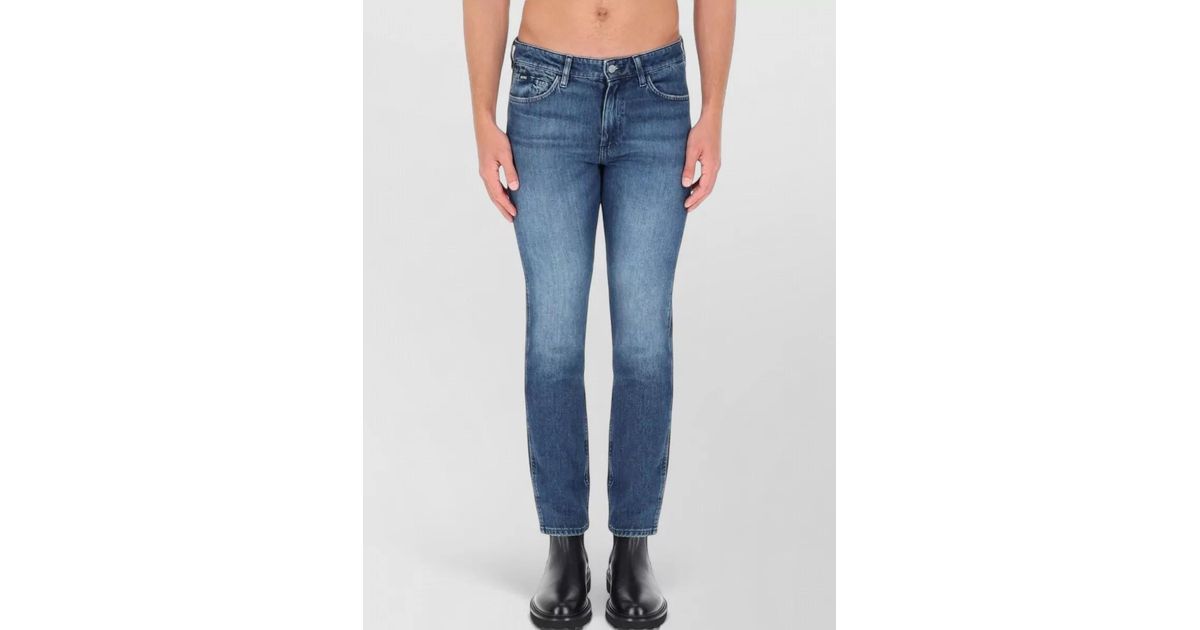BOSS Denim Jeans Faded Effect Five Pockets in Blue for Men | Lyst UK