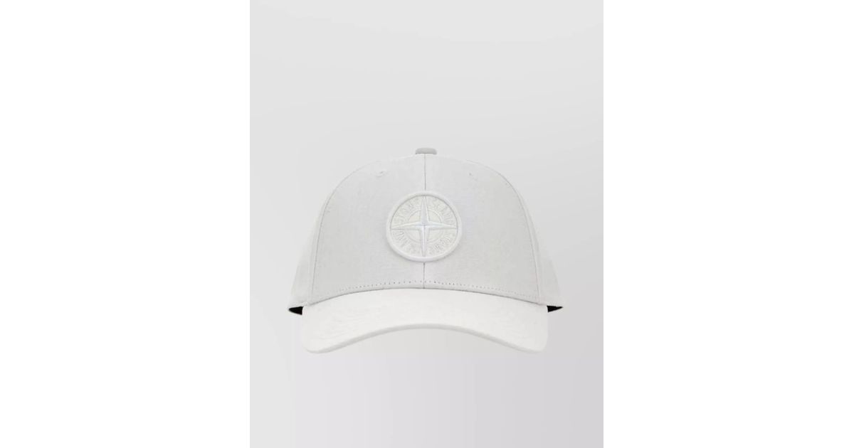 Stone Island Baseball Cap Cotton Curved Brim in Natural for Men | Lyst