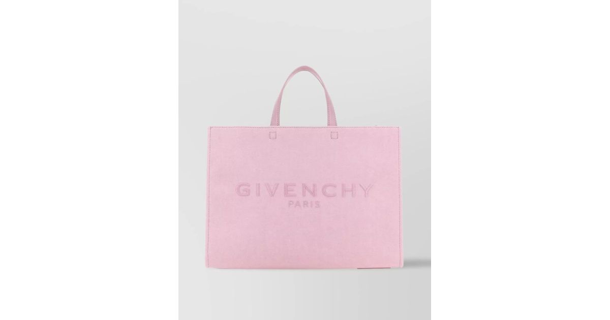 Givenchy Canvas Tote With Leather Handles And Chain Detail in Pink | Lyst