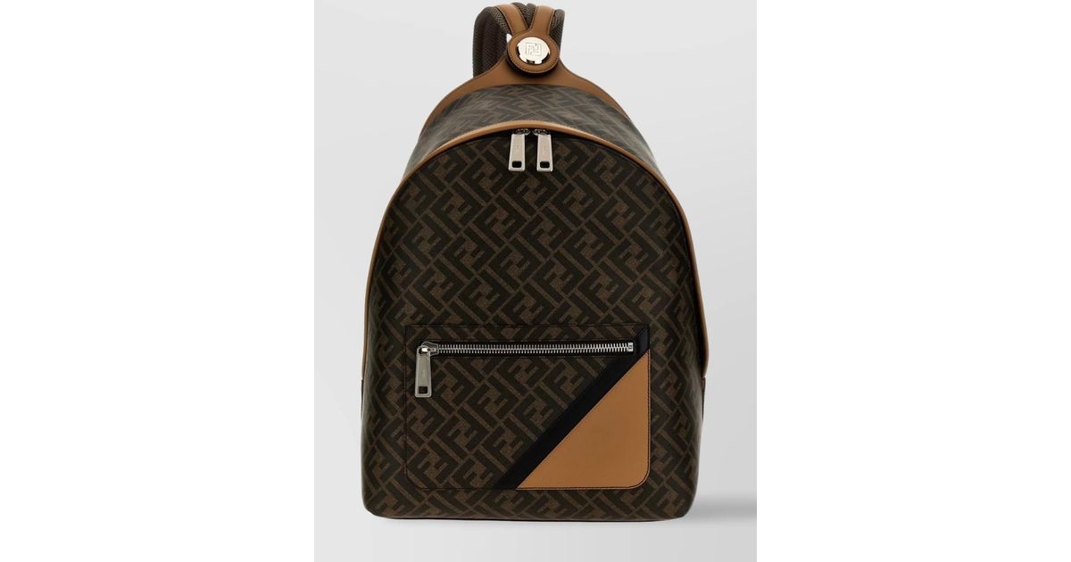 Fendi Spike Diagonal Backpack Adjustable Straps in Black for Men | Lyst