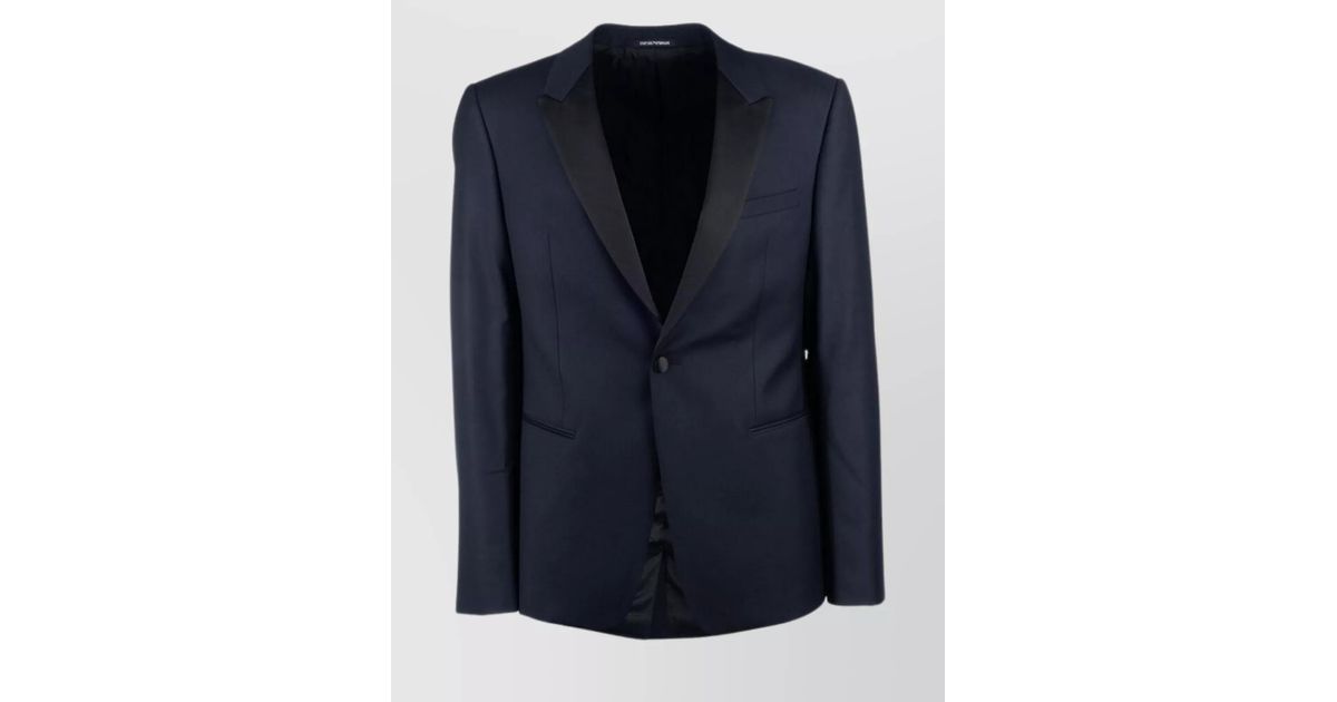 Emporio Armani Jackets With Back Vent And Buttoned Cuffs in Blue for ...