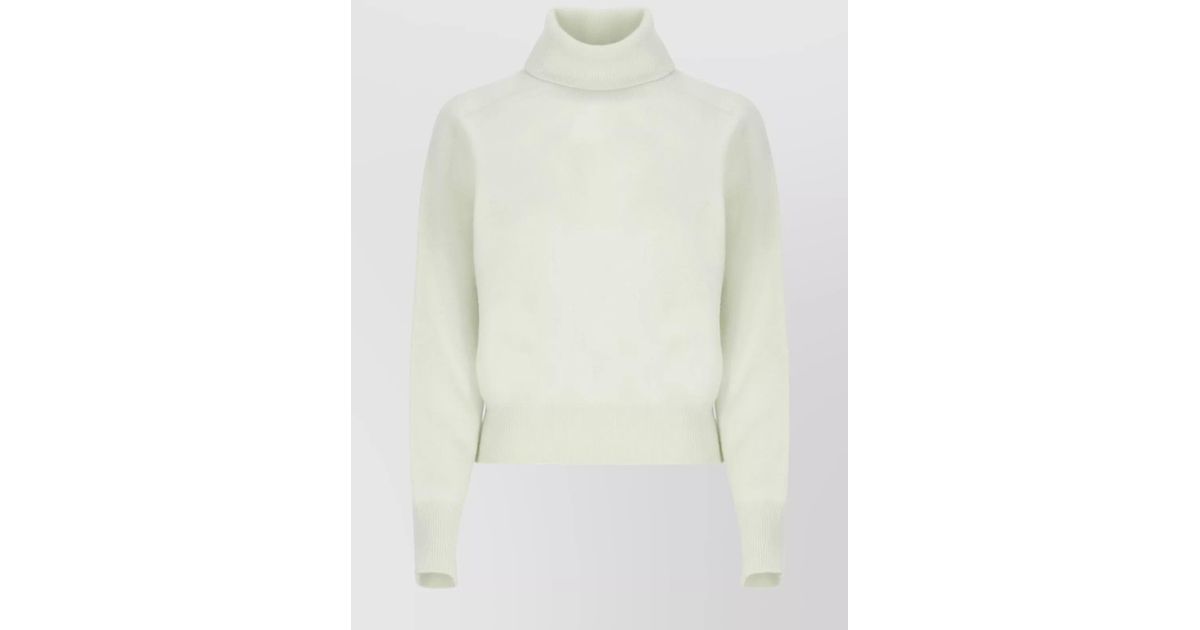 Vanisé Cashmere Sweater With Turtleneck And Ribbed Cuffs in White | Lyst UK