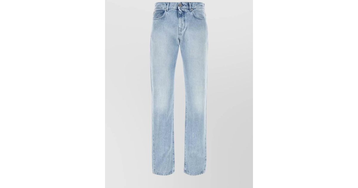 Versace Denim Jeans Embroidered Detail in Blue for Men | Lyst