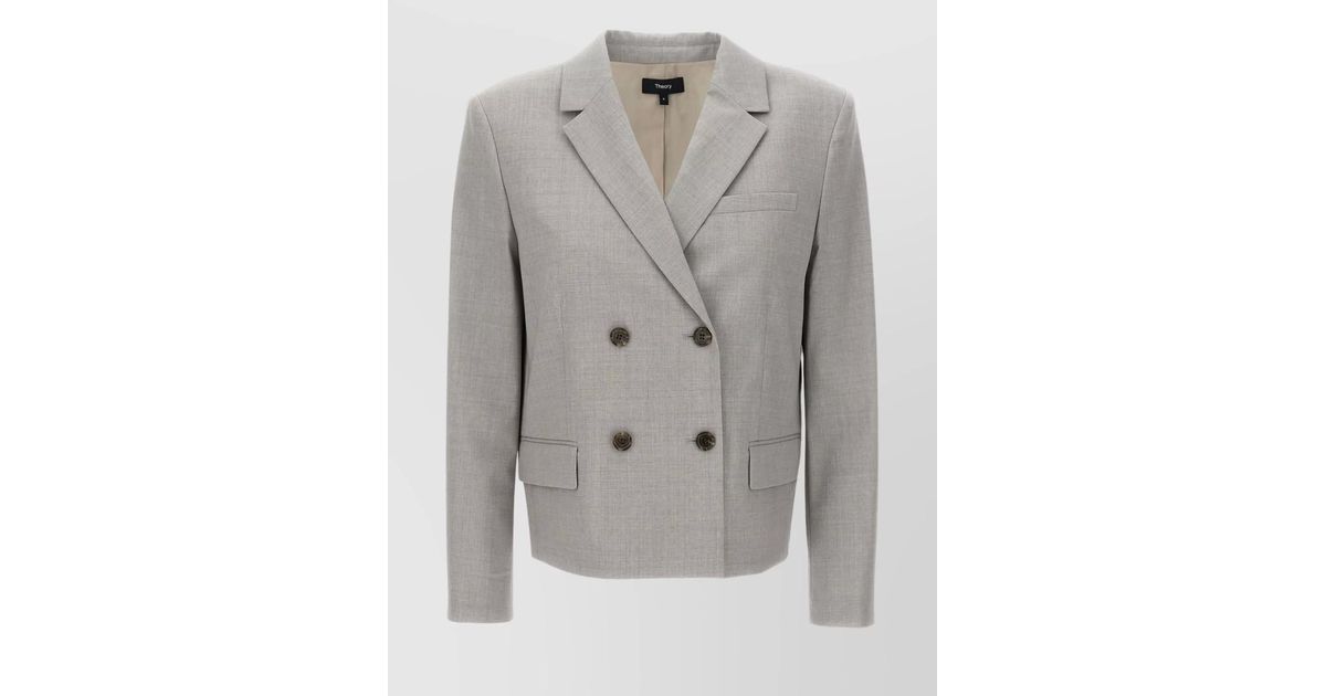 Theory Tailored Jacket With Double-Breasted Design in Gray | Lyst