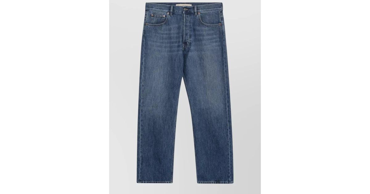 Valentino Denim Jeans Belt Loops Five Pocket Design in Blue for Men ...