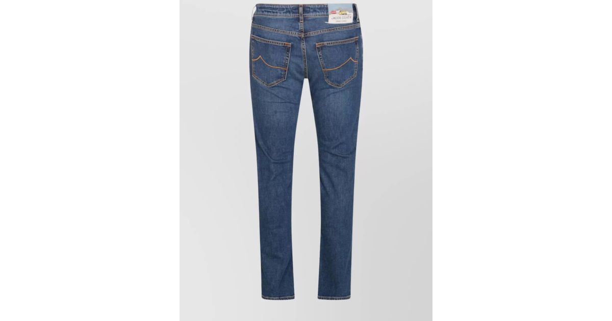 Jacob Cohen Straight Trousers With Belt Loops And Pockets in Blue for ...