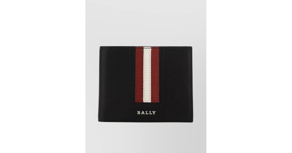 Bally Leather Bifold Wallet With Stripe Detail in Black for Men | Lyst UK
