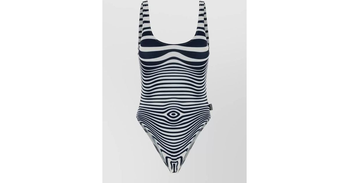 Jean Paul Gaultier Stretch Swimsuit Scoop Neck Low Back in Blue | Lyst UK