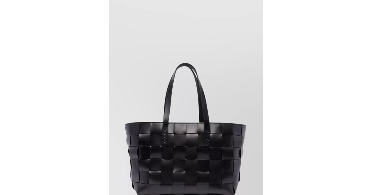 Dragon Diffusion Woven Rectangular Tote Bag With Dual Handles in Black ...