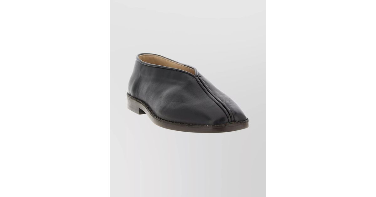 Lemaire Round Toe Slippers Seam Detailing in Gray for Men | Lyst