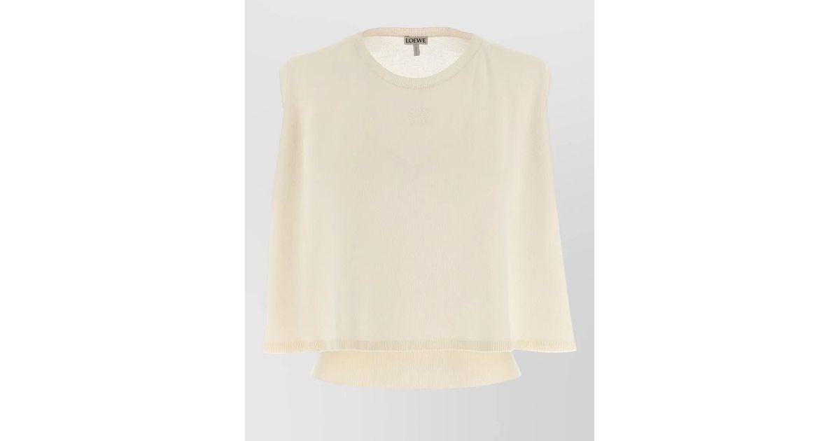 Loewe Wool Sleeveless Crew-Neck Knitted Top in Natural | Lyst UK