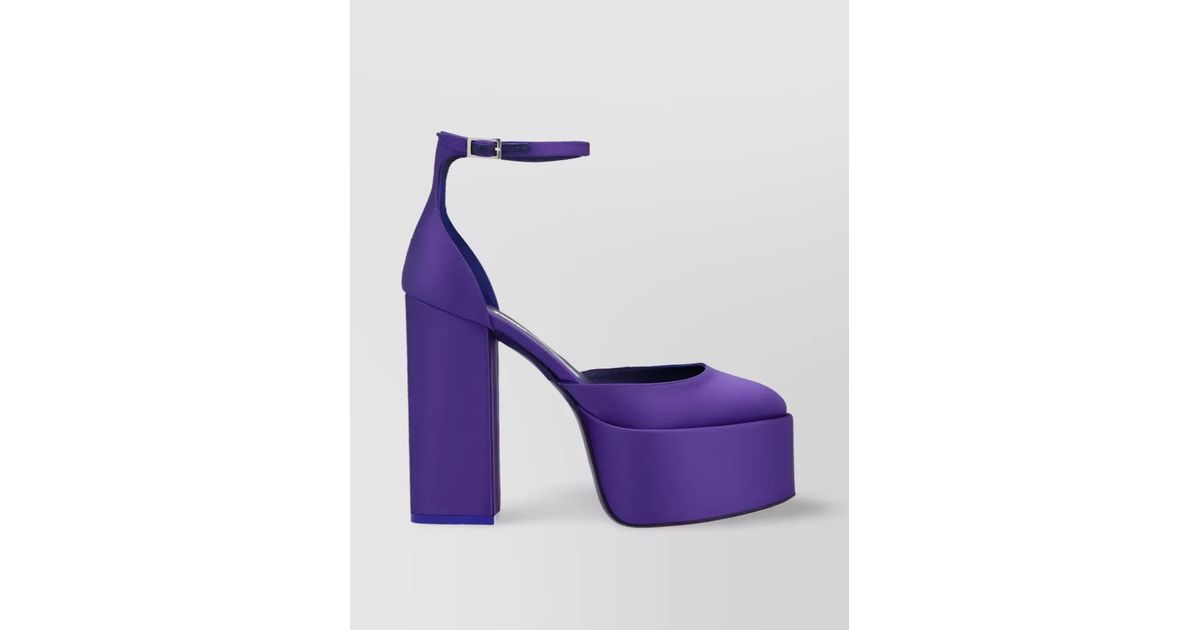 Paris Texas Block Heel Platform Pumps in Purple | Lyst