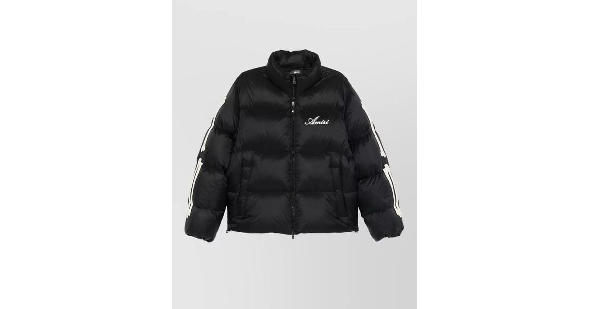 Amiri Bones Patch High Collar Puffer Jacket in Black for Men | Lyst UK
