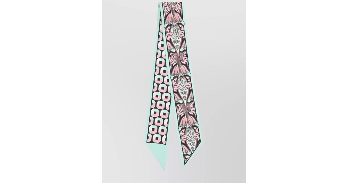 Prada Luxurious Silk Scarf With Floral And Geometric Patterns in White ...
