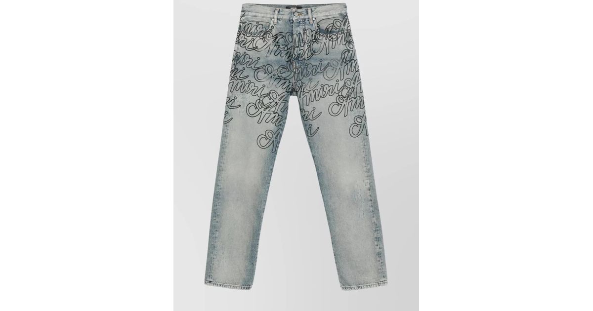 Amiri Script Overlay Denim Trousers in Blue for Men | Lyst