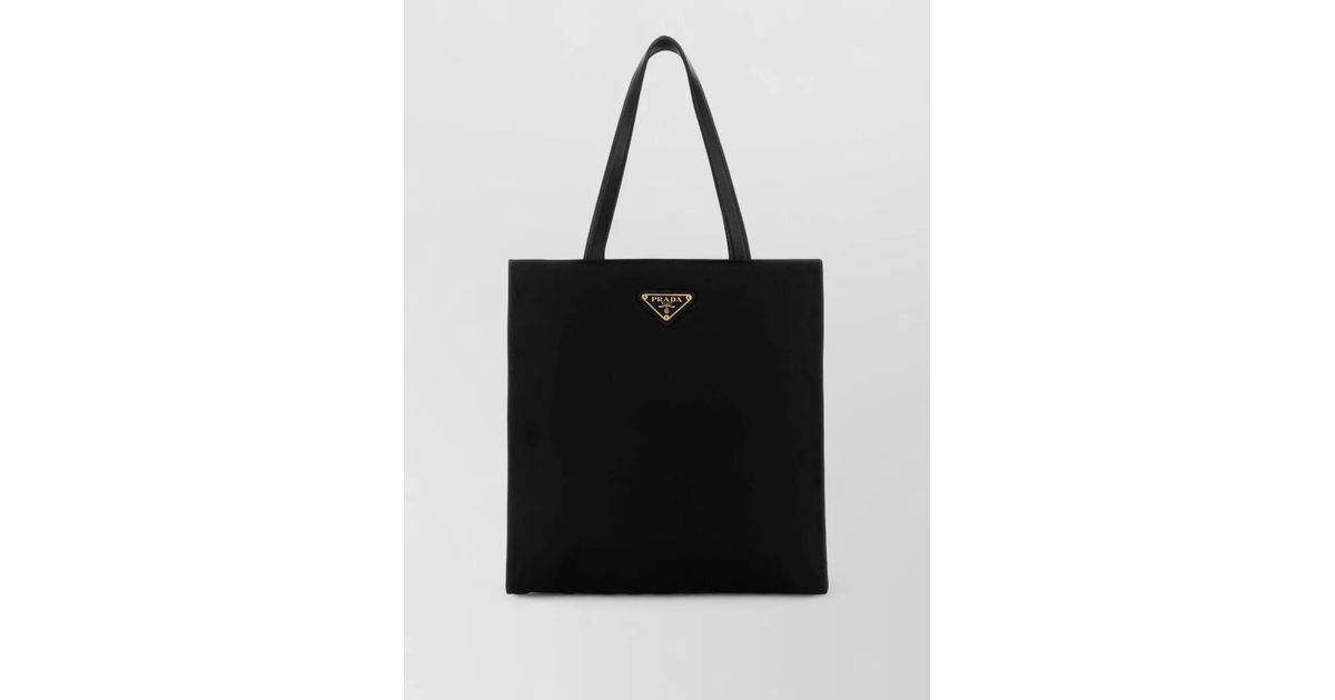 Prada Rectangular Shopping Bag Top Handles in Black | Lyst