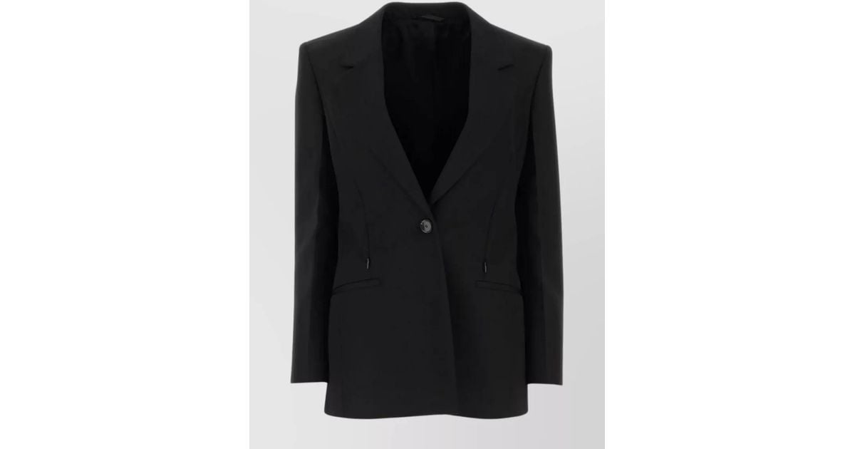 Givenchy Structured Wool Blend Blazer With Padded Shoulders in Black | Lyst