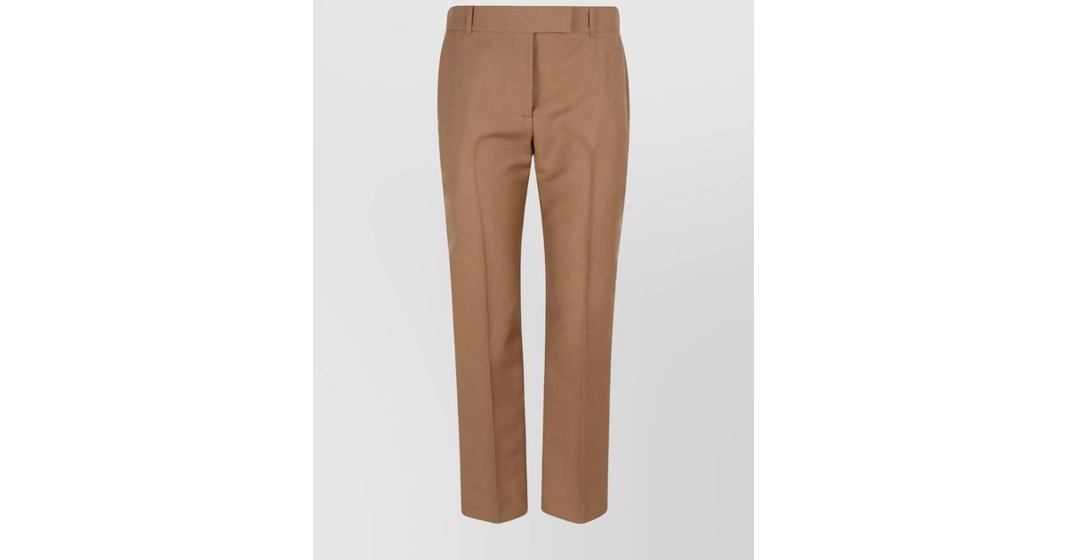 McQueen Tailored Pants With Front Crease And Belt Loops in Natural ...
