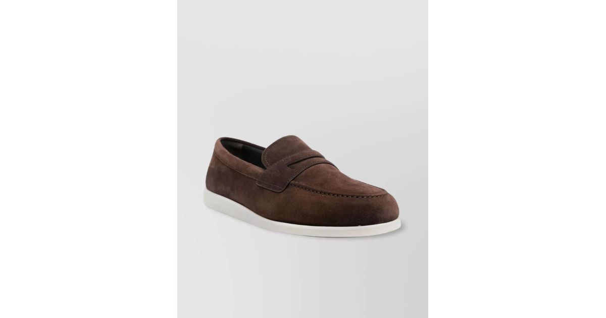 Church's Round Toe Suede Moccasin With Penny Strap in Brown for Men | Lyst