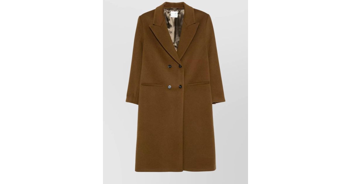 Forte Forte Double-Breasted Cashmere Blend Coat in Natural | Lyst