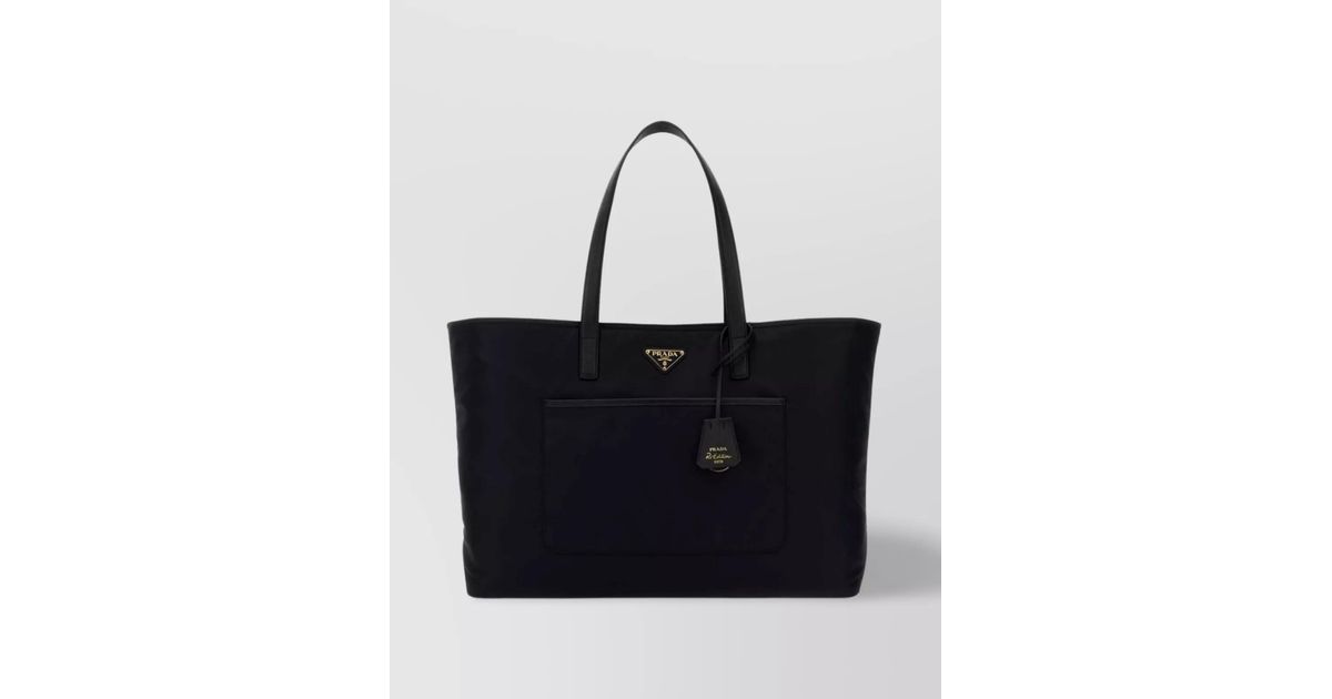 Prada Large Re-Edition 1978 Shopping Bag With Front Pocket in Black ...