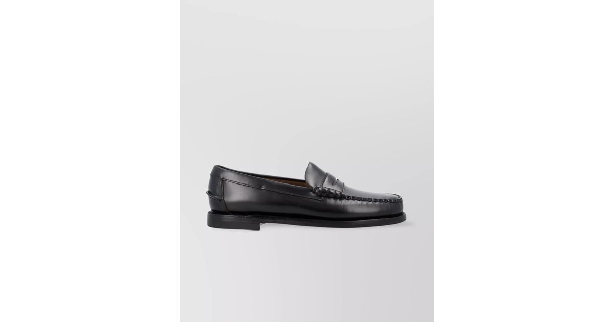 Sebago Dan's Leather Moc Toe Shoes in Black | Lyst