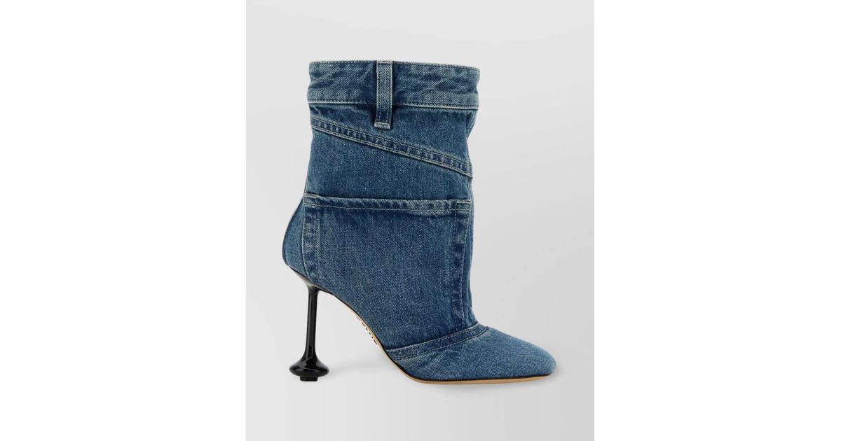 Loewe Denim Toy Panta Ankle Boots in Blue | Lyst