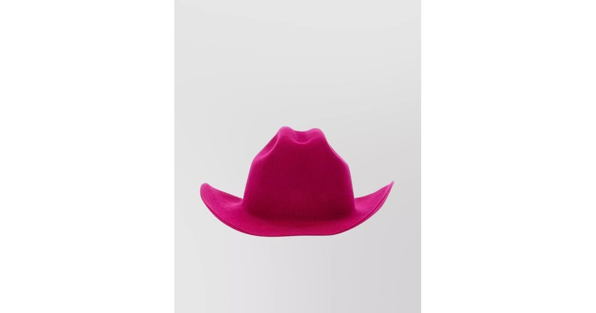 Ruslan Baginskiy Wide Brim Felt Texture Cowboy Hat in Pink | Lyst