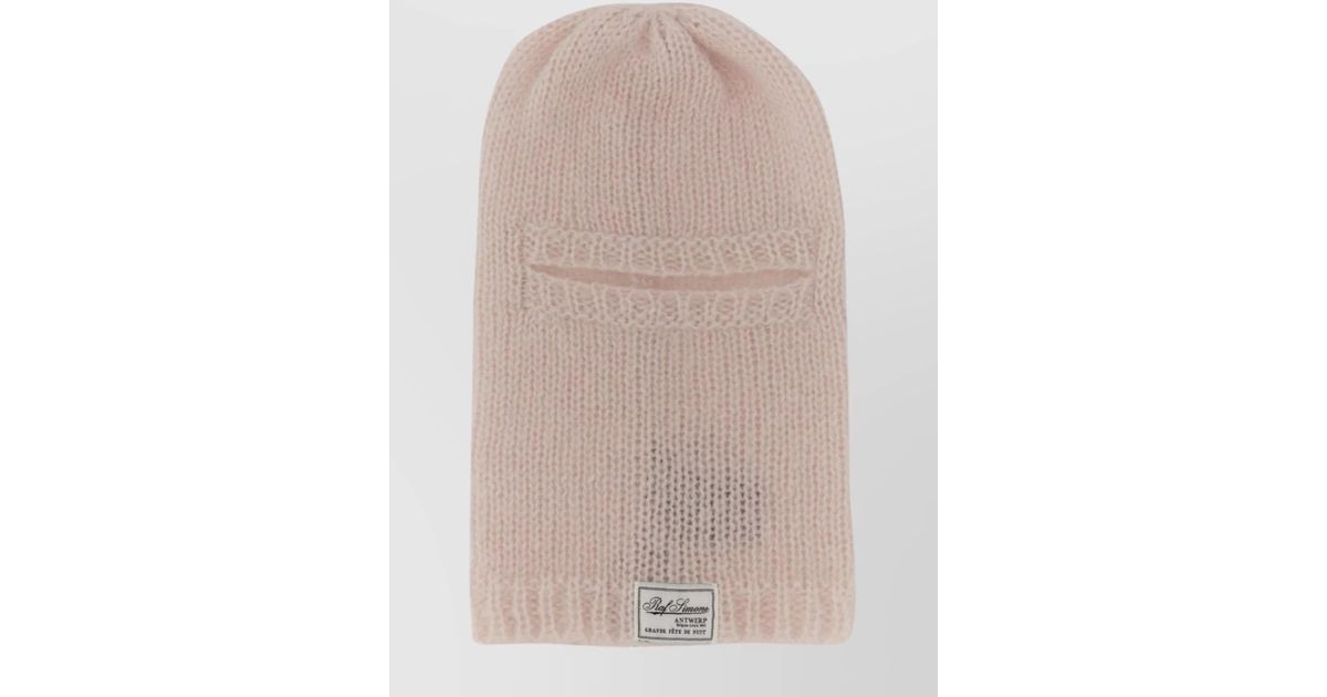 Raf Simons Logo Knit Balaclava Soft Texture in Natural for Men | Lyst