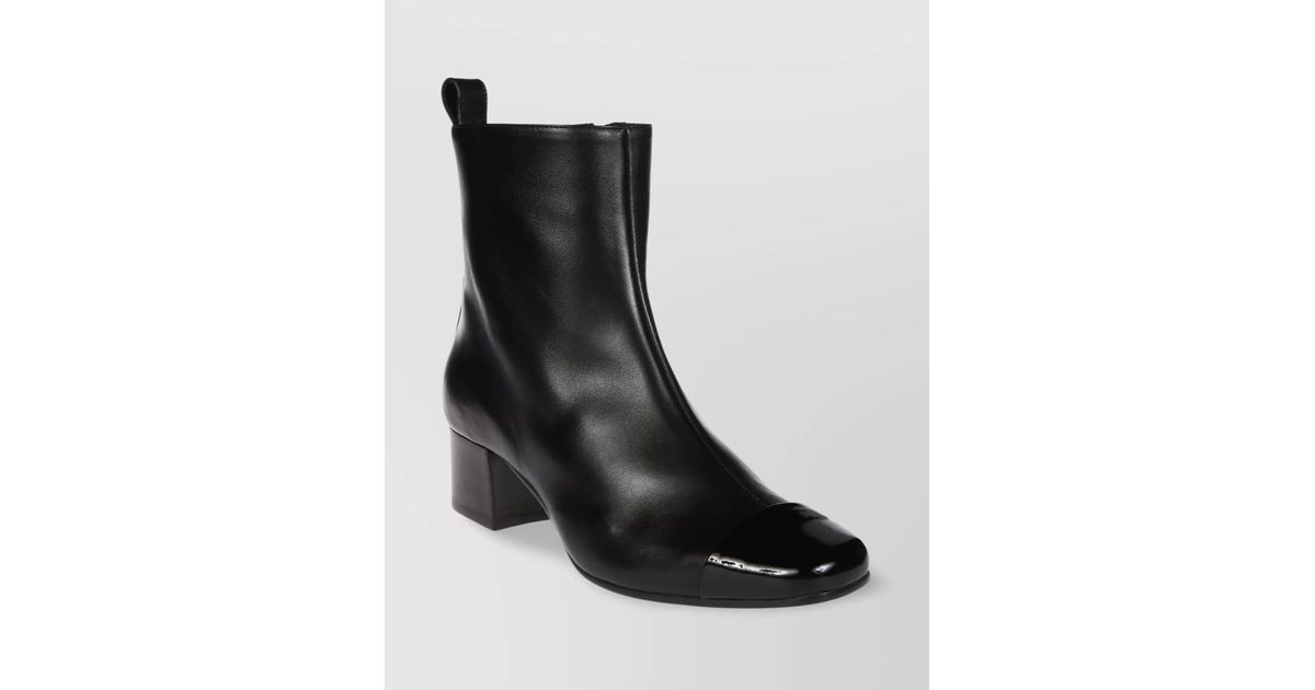 CAREL PARIS Heeled Ankle Boot Toe Cap in Black | Lyst