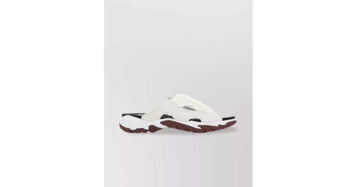 McQ Striae Open Toe Slippers With Mesh Panels in Metallic | Lyst