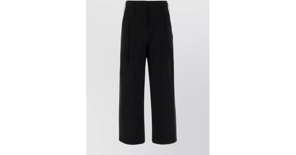 Philosophy Wide-Leg Cotton Stretch Pant in Black | Lyst UK