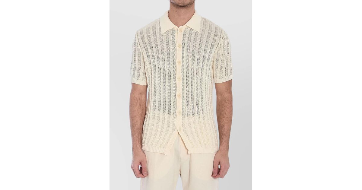 Barena Lightweight Openwork Knit Cotton Shirt in Natural for Men | Lyst UK