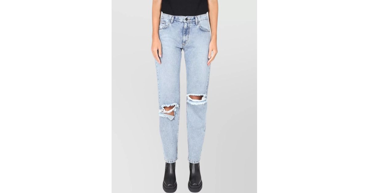 The Mannei Sara Jeans Belt Loops Distressed Detailing in Blue | Lyst