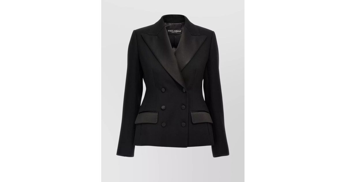 Dolce & Gabbana Tuxedo Blazer With Peak Lapel And Structured Shoulders ...