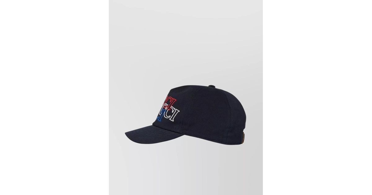 Gucci Embroidered Curved Brim Baseball Cap in Blue for Men | Lyst