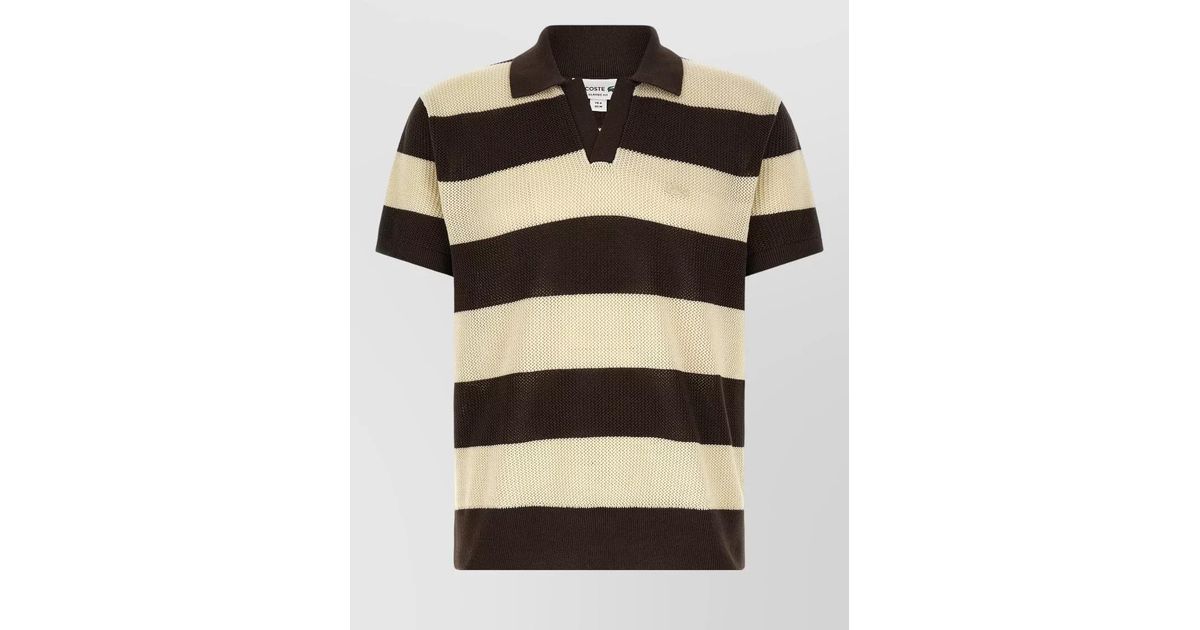 Lacoste Chain Stitch Polo Shirt Cotton in Black for Men | Lyst UK