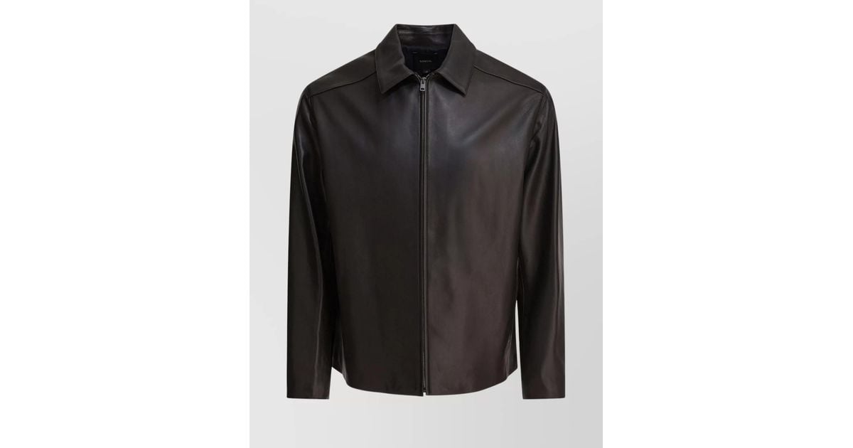 Vince Collared Long Sleeves Smooth Finish Jackets in Black for Men ...