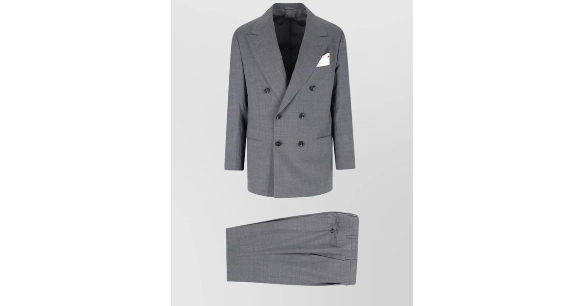 Kiton Tailored Suit Double-Breasted Design in Gray for Men | Lyst