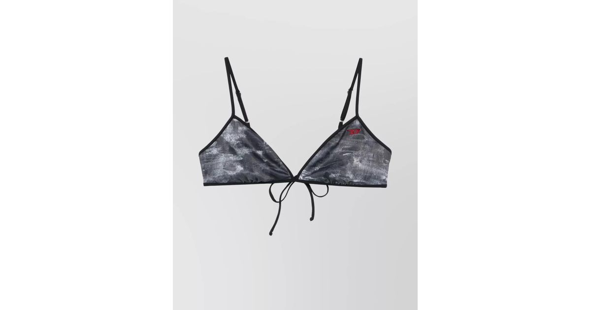 DIESEL Cloudy-D-Pop Triangle Bikini Top in Metallic | Lyst